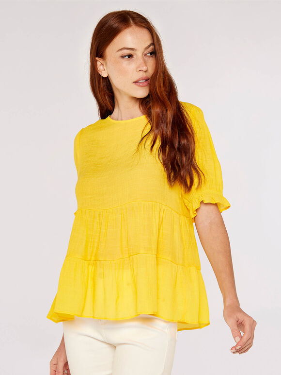 Ruffle Sleeve Shimmer Top
