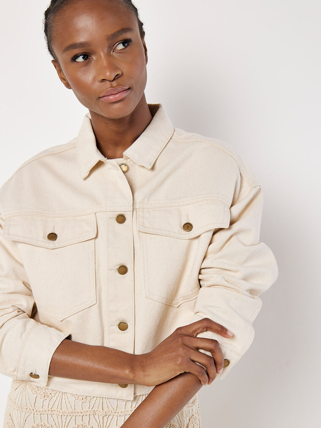 Boxy Fit Denim Trucker Jacket | Apricot Clothing