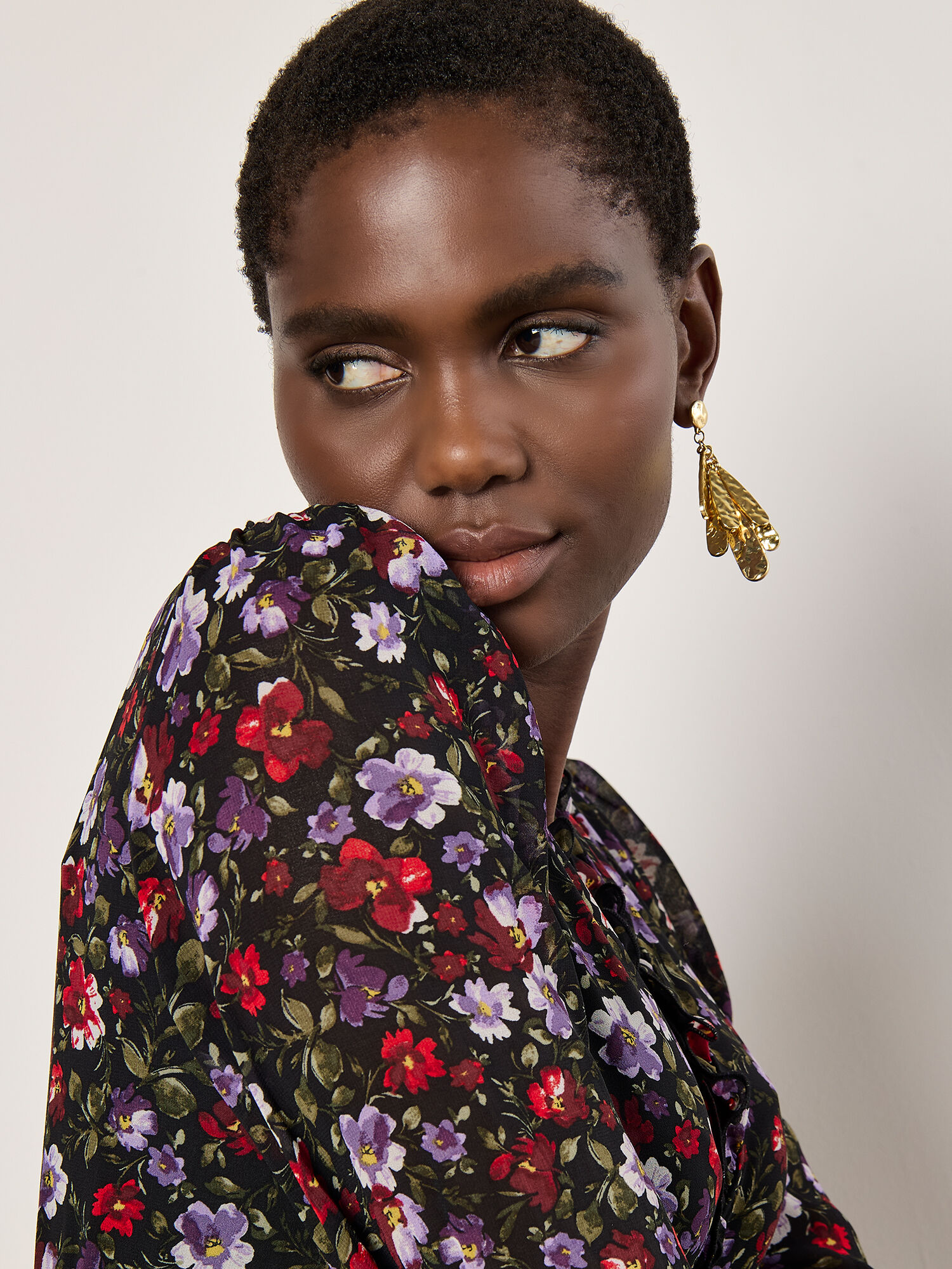 24K Gold Plated Leaf Drop Earrings Apricot Clothing