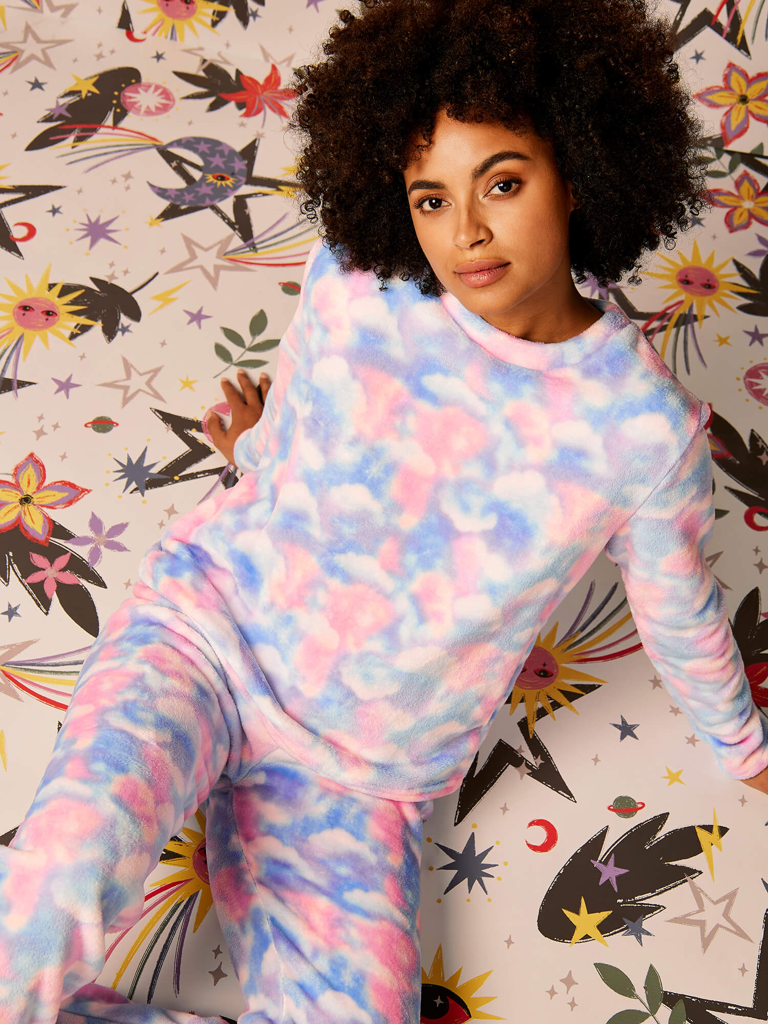 Clouds Fluffy Pyjama Set | Apricot Clothing