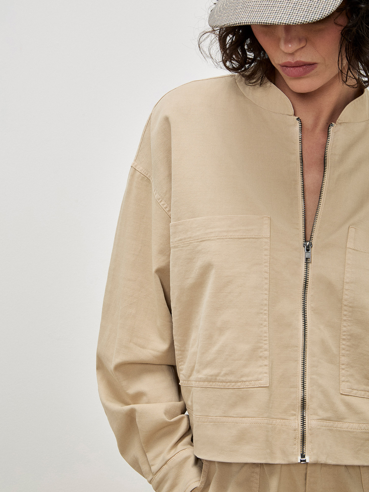 Lightweight Denim Bomber Jacket | Apricot Clothing