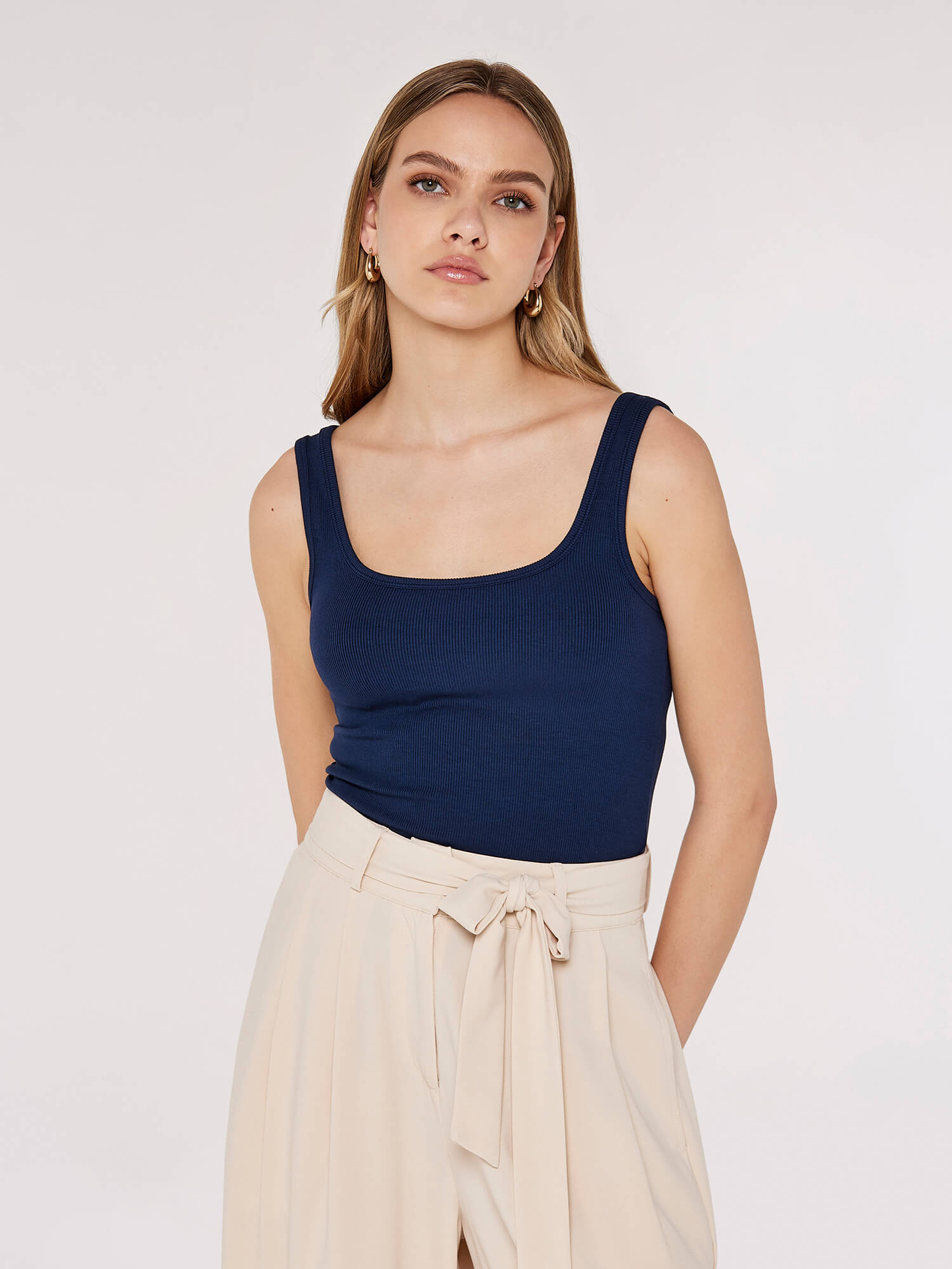 Ribbed Jersey Tank Top | Apricot Clothing