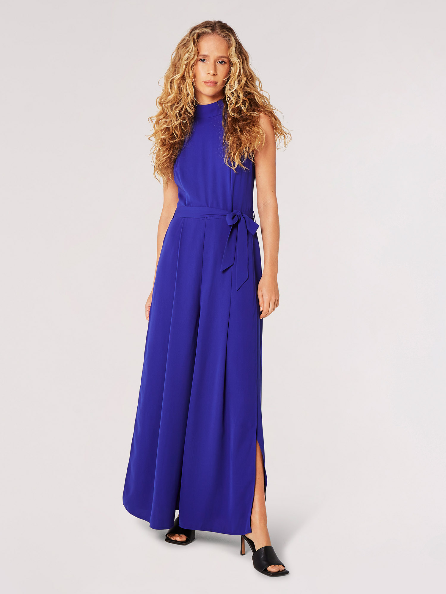 Halter Neck Split Leg Jumpsuit | Apricot Clothing