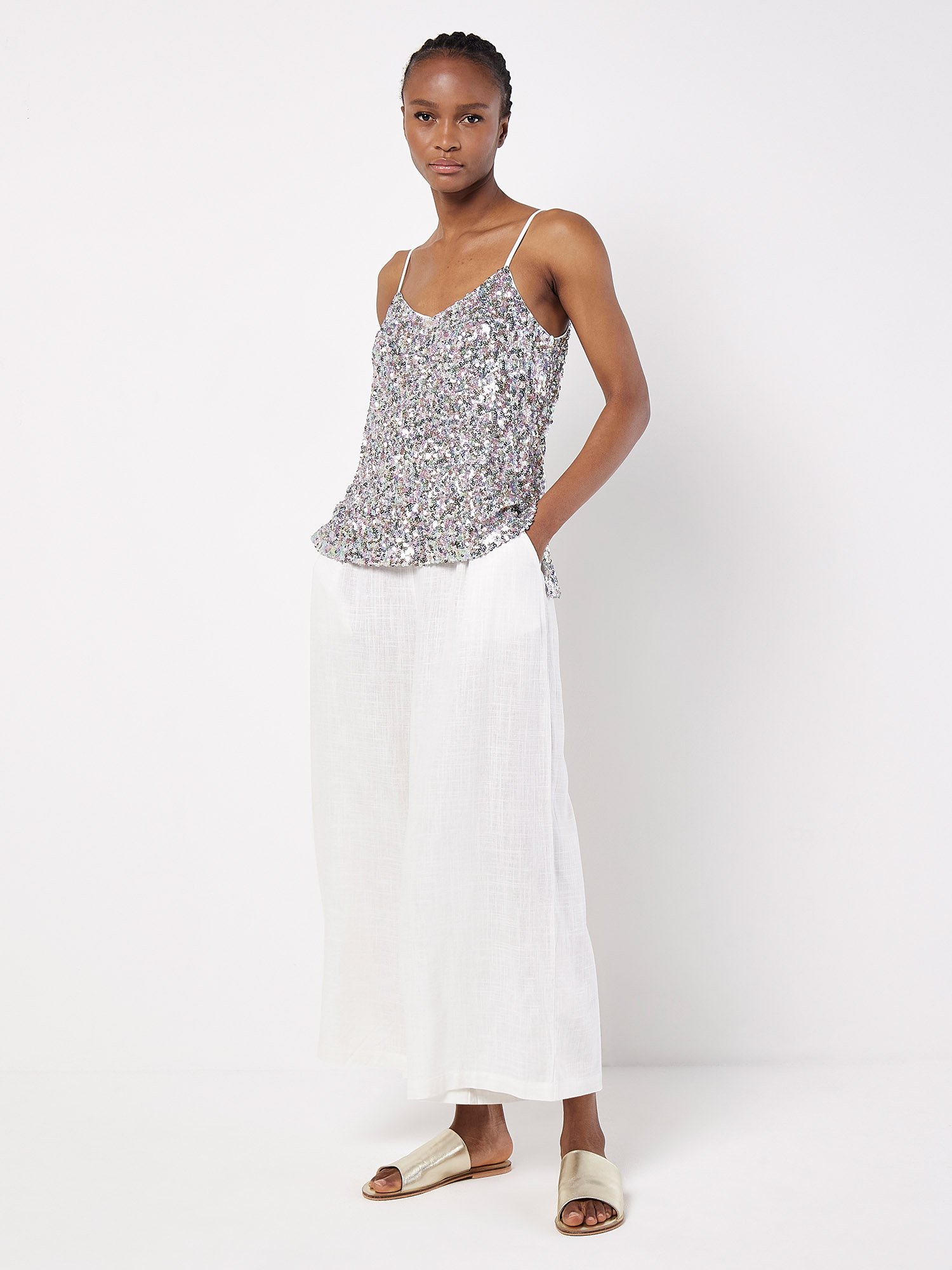 Sequin Embellished Camisole Top | Apricot Clothing