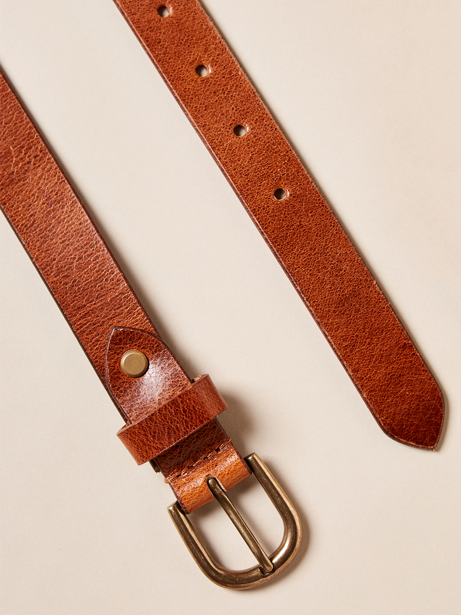 Thin Leather Gold Buckle Belt | Apricot Clothing