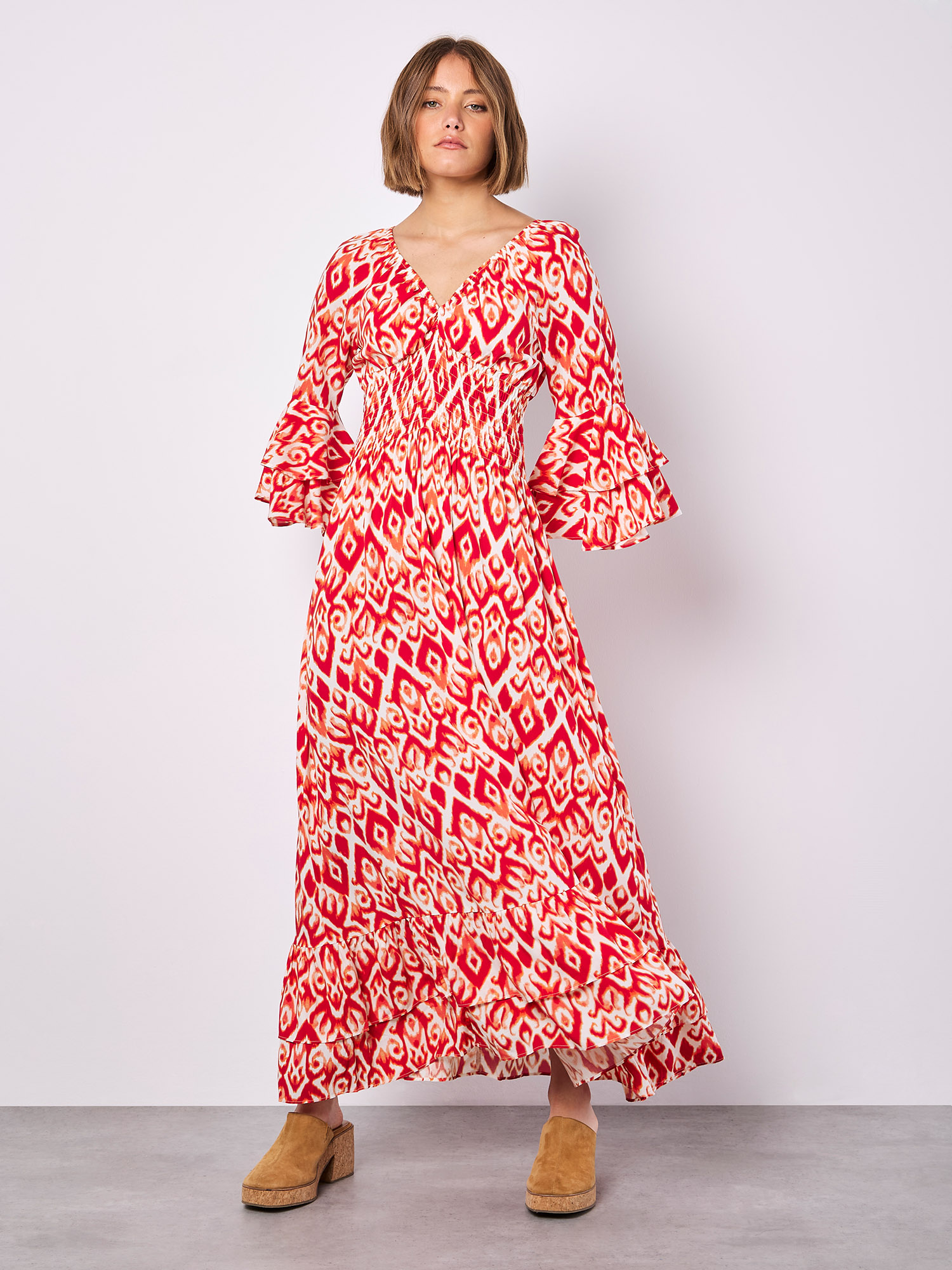 Ikat Swirls Maxi Dress | Apricot Clothing