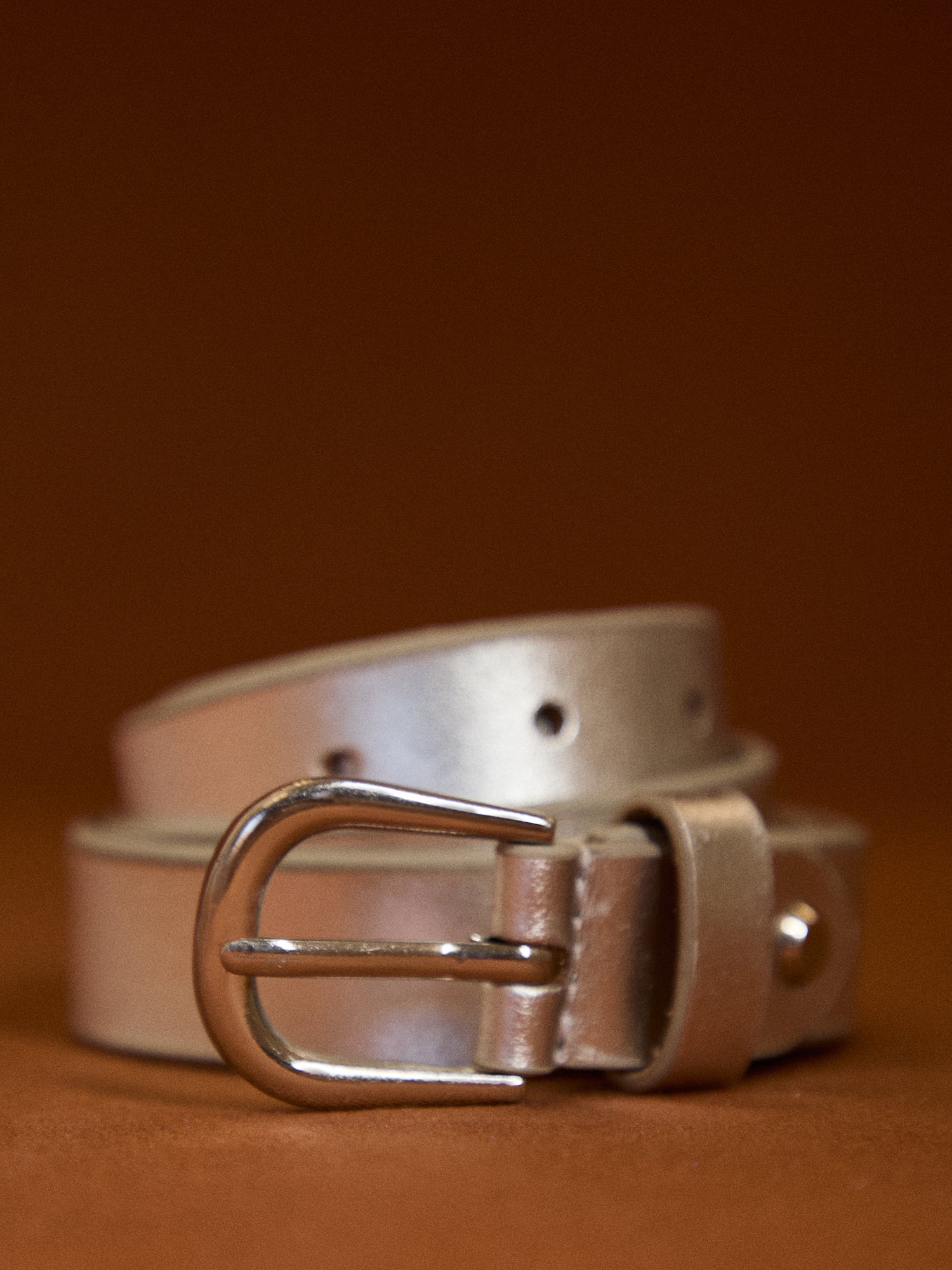 Thin Leather Buckle Belt | Apricot Clothing
