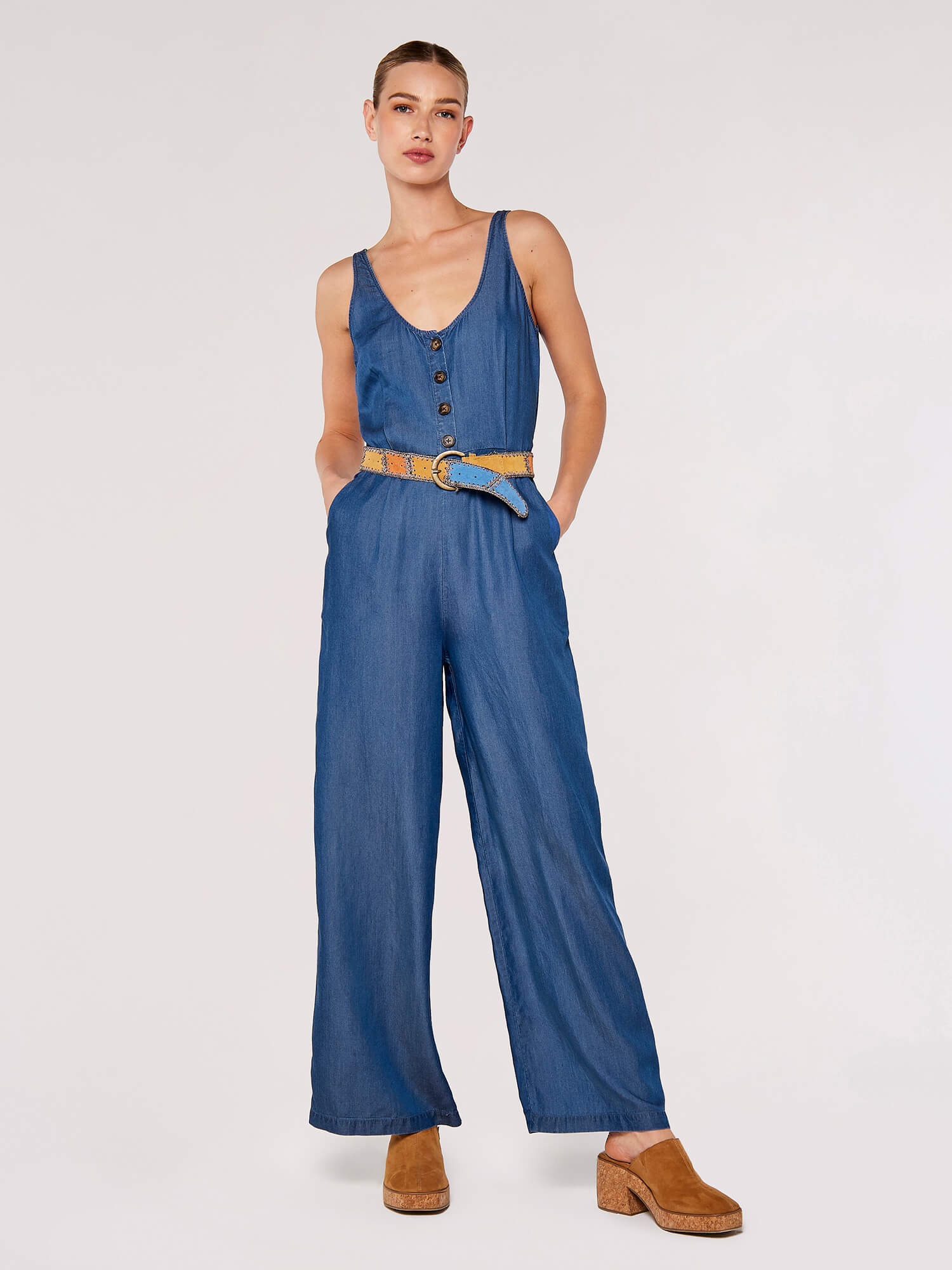 Denim Wide Leg Jumpsuit | Apricot Clothing